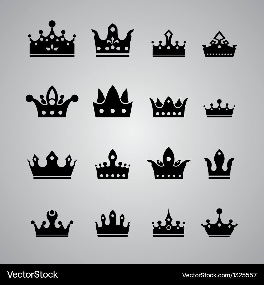 Set of different crowns Royalty Free Vector Image