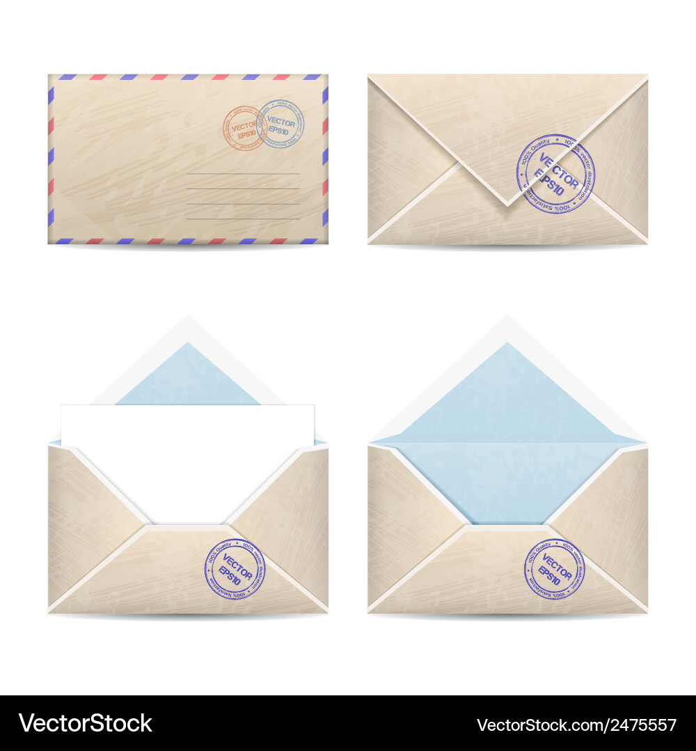 Set of vintage envelopes Royalty Free Vector Image