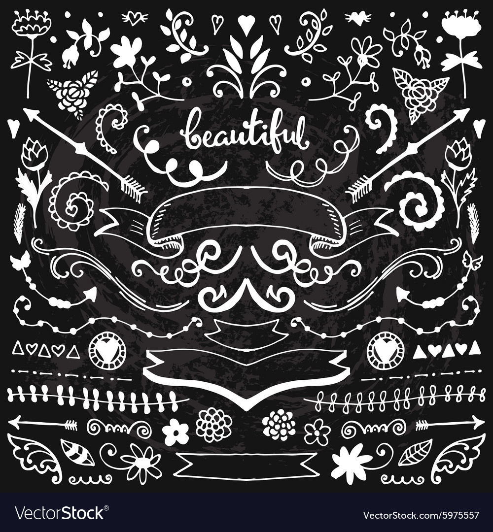 Sketch elements set Royalty Free Vector Image - VectorStock