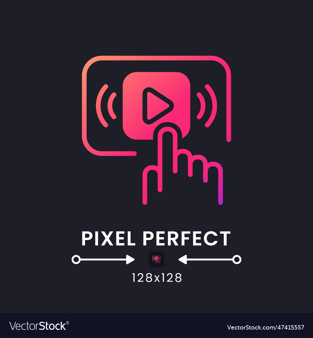 Start streaming pink solid gradient desktop icon Vector Image