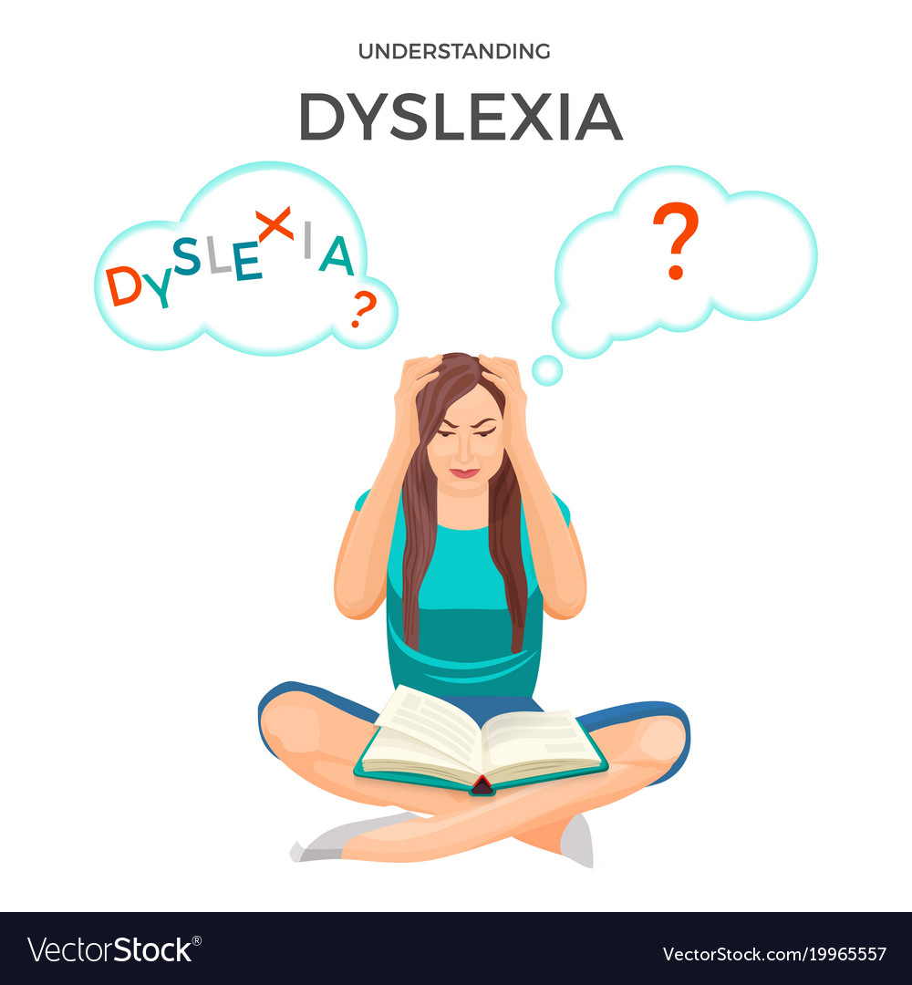 Understanding dyslexia known as mental disorder Vector Image Understanding dyslexia known as mental disorder Vector Image