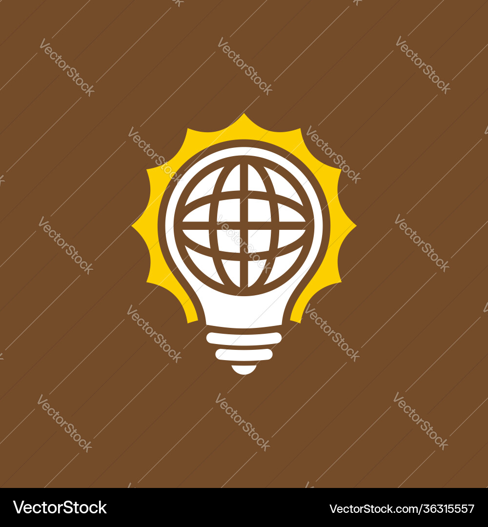World energy bulb logo concept sun Royalty Free Vector Image