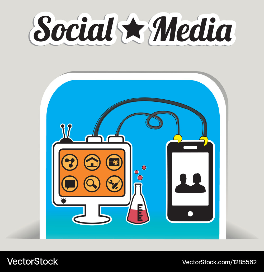 Abstract concept social media with bookmark Vector Image