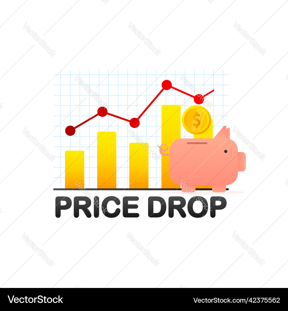 Advertising with flat price drop for banner design