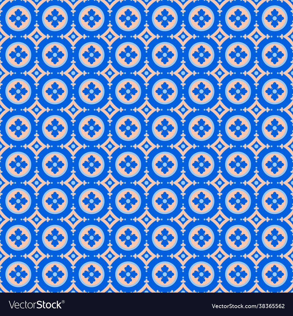 Blue moroccan tile pattern Royalty Free Vector Image