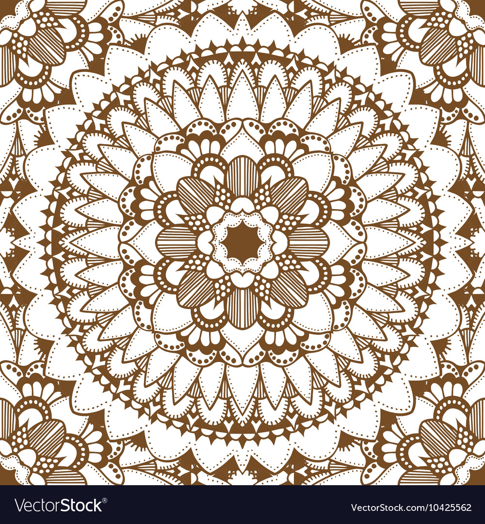 Brown mandala patterned background Royalty Free Vector Image