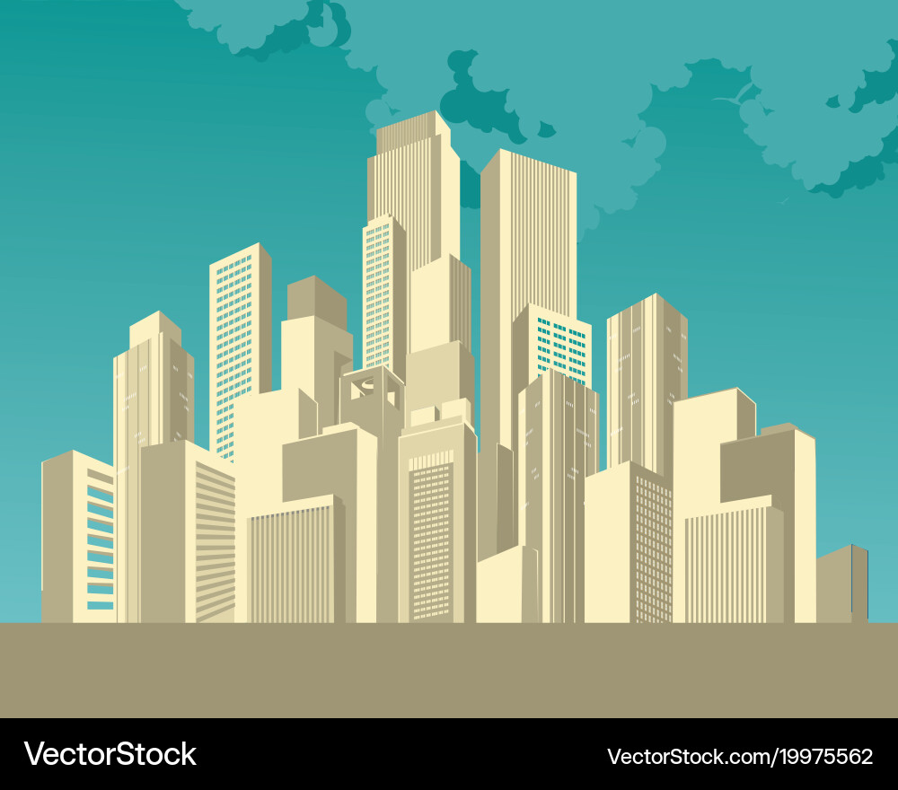 City landscape on the sky background Royalty Free Vector