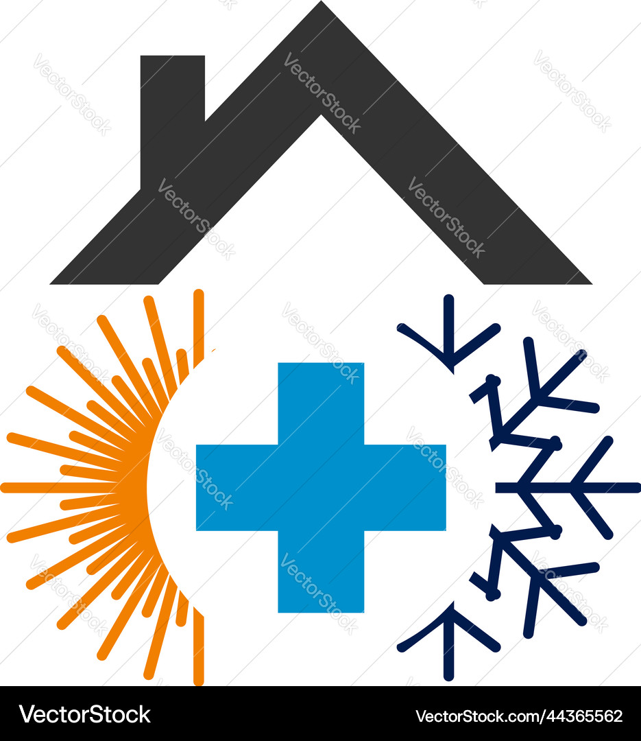 Heating cooling service logo icon brand identity Vector Image