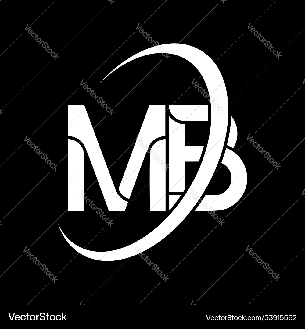 Mb logo m b design white letter mbm Royalty Free Vector