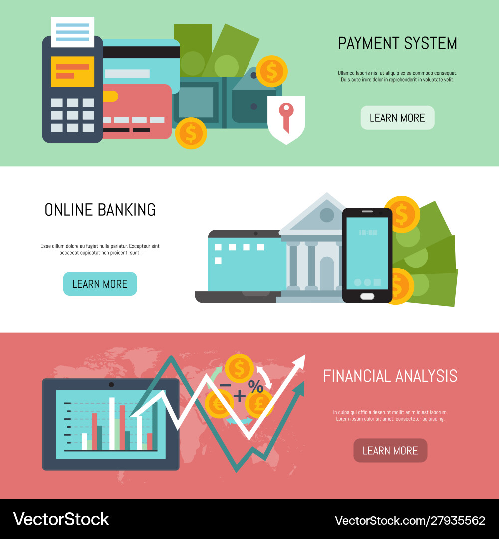 Online banking payment system and financial Vector Image