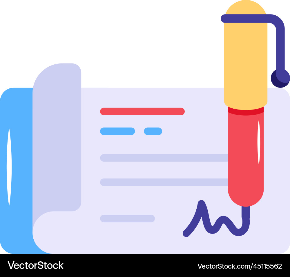 Ready to use flat icon of cheque Royalty Free Vector Image