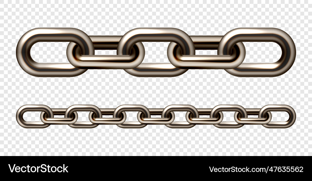 Realistic brown metal chain with old rusty links Vector Image