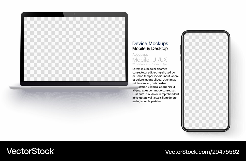 Realistic laptop and smartphone isolated Vector Image