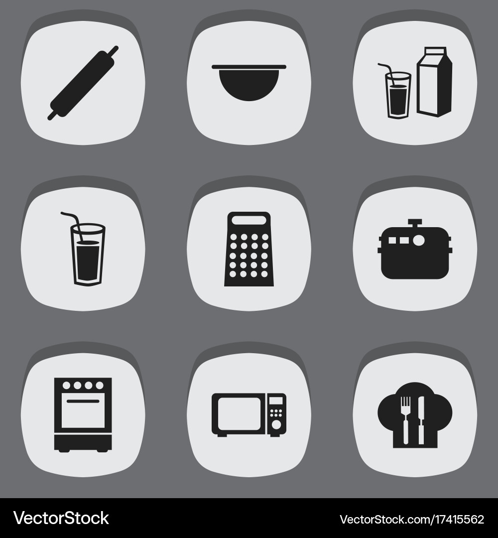 Set of 9 editable restaurant icons includes Vector Image