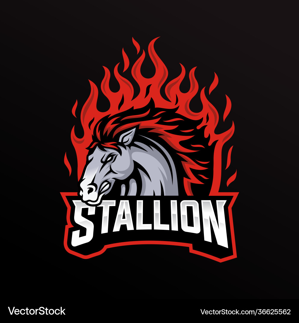 Stallion mascot e-sports Royalty Free Vector Image