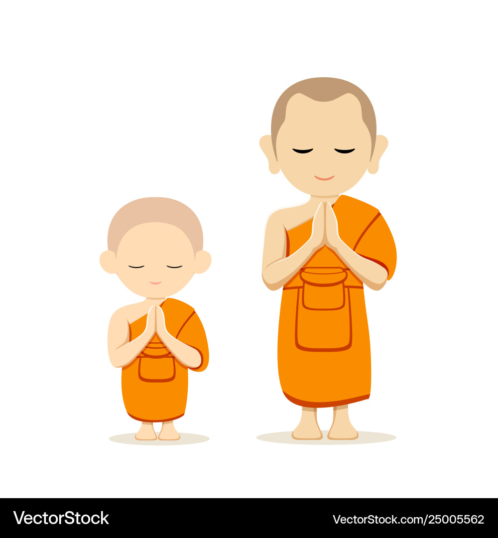 Thai monks and novice collections Royalty Free Vector Image