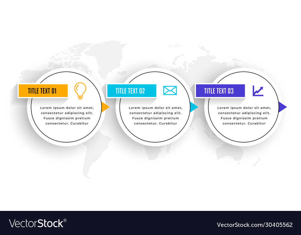Three steps infographic elements timeline Vector Image