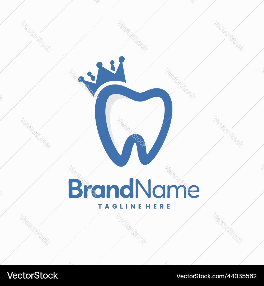 Tooth King Logo - Dental Crown Royalty Free Vector Image
