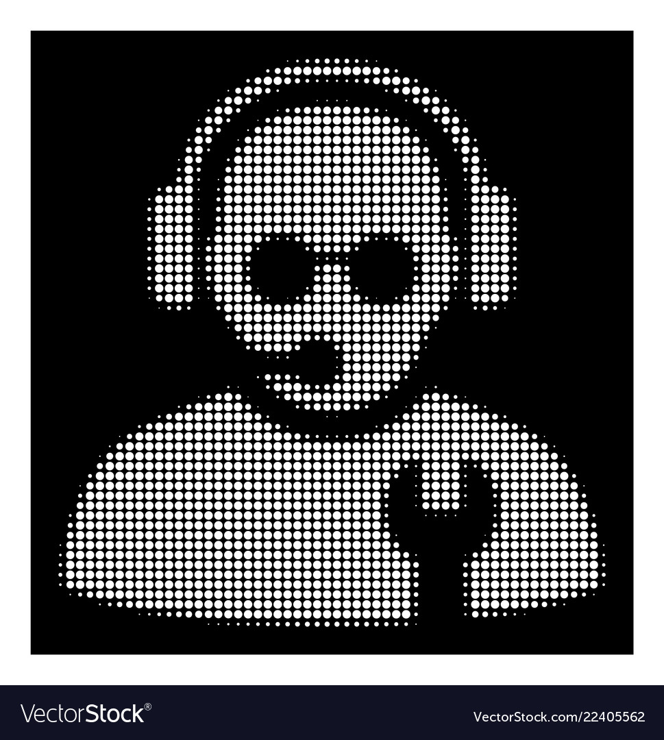 White halftone service operator icon Royalty Free Vector