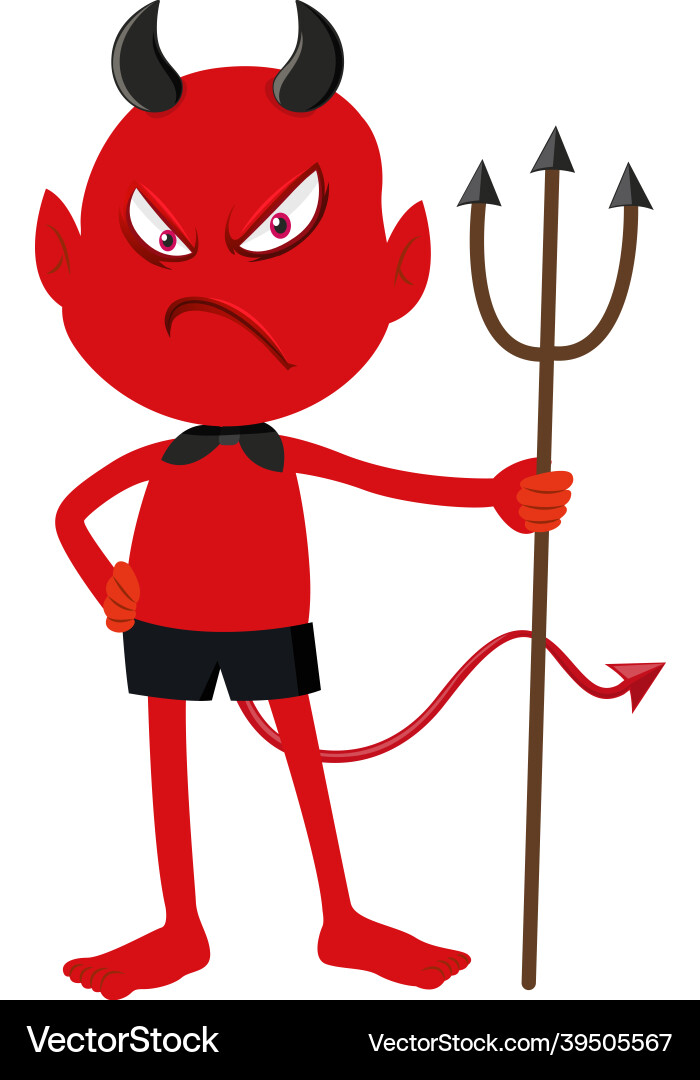 A red devil cartoon character with facial Vector Image