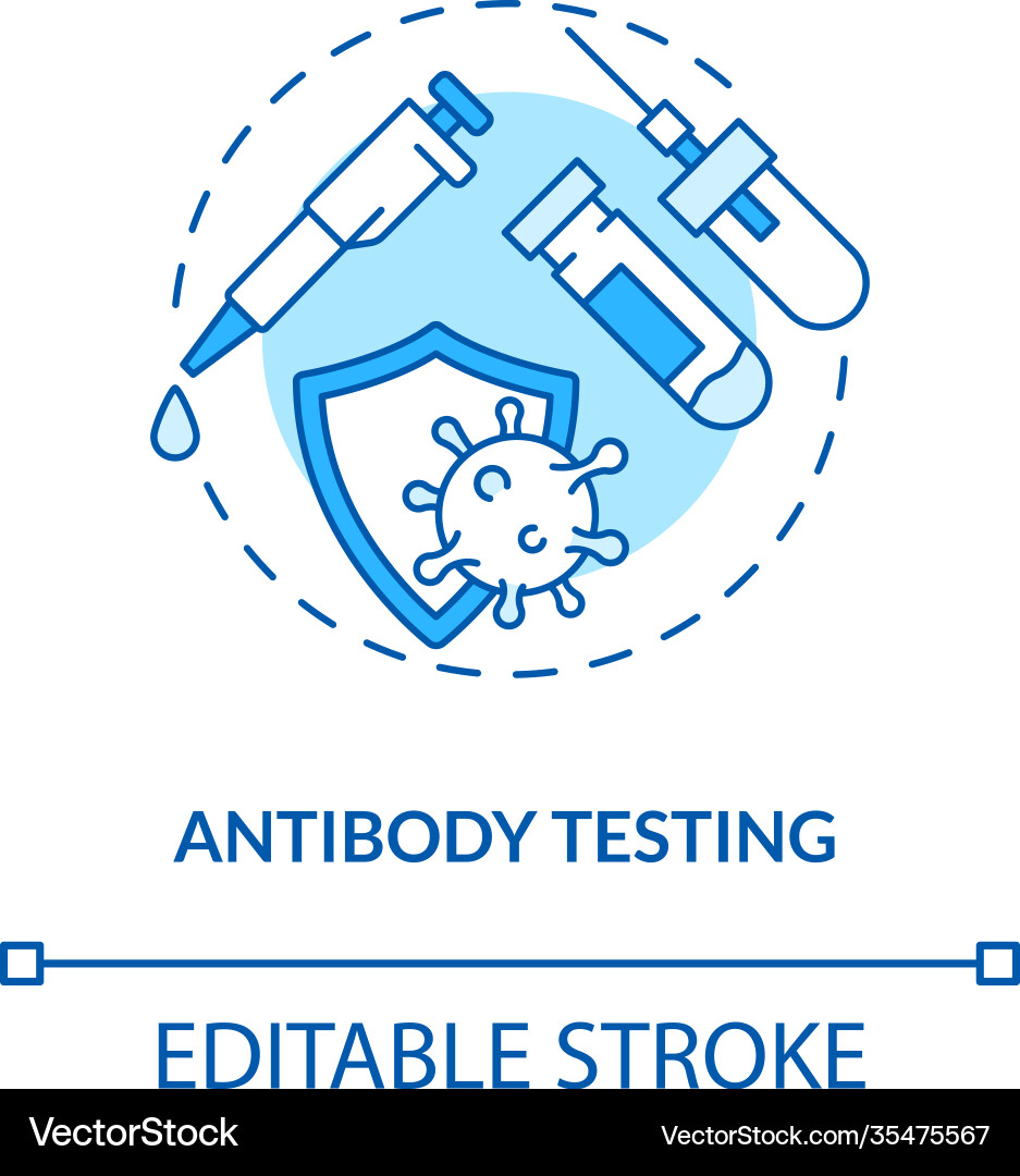 Antibody testing concept icon Royalty Free Vector Image