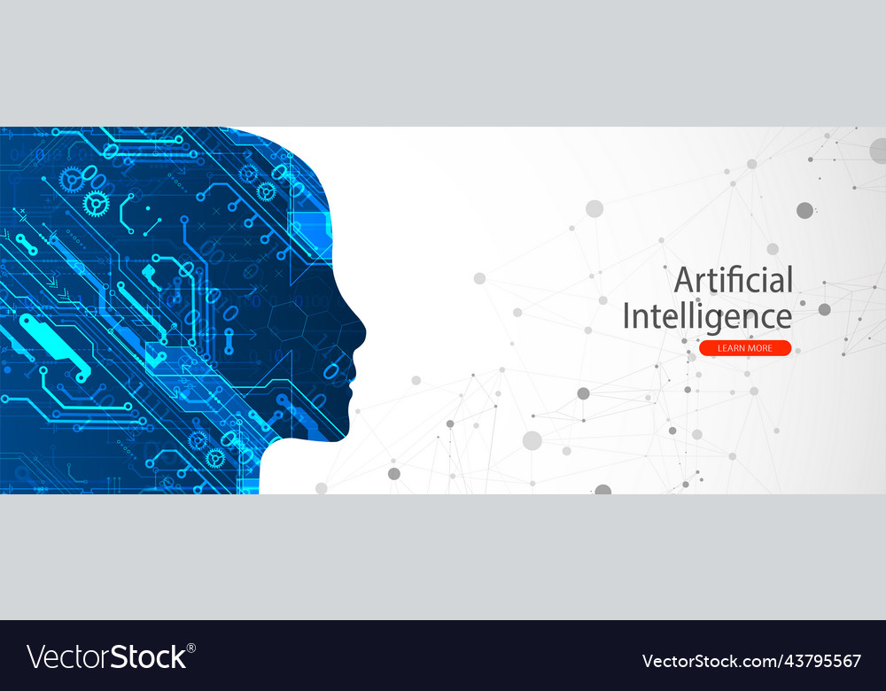 Artificial intelligence technical background Vector Image