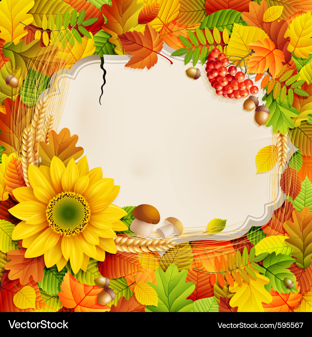 Autumn vintage greeting card Royalty Free Vector Image