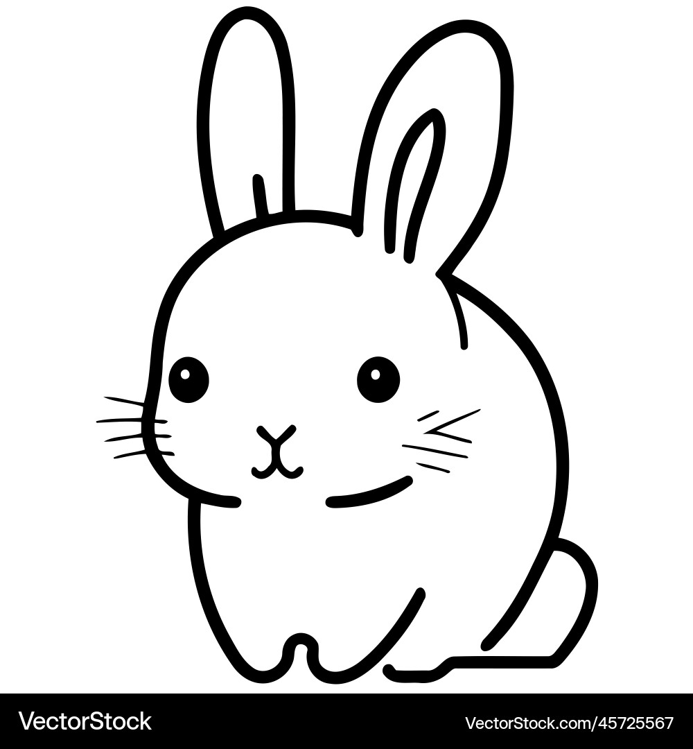 Bunny rabbit mammal animal head Royalty Free Vector Image