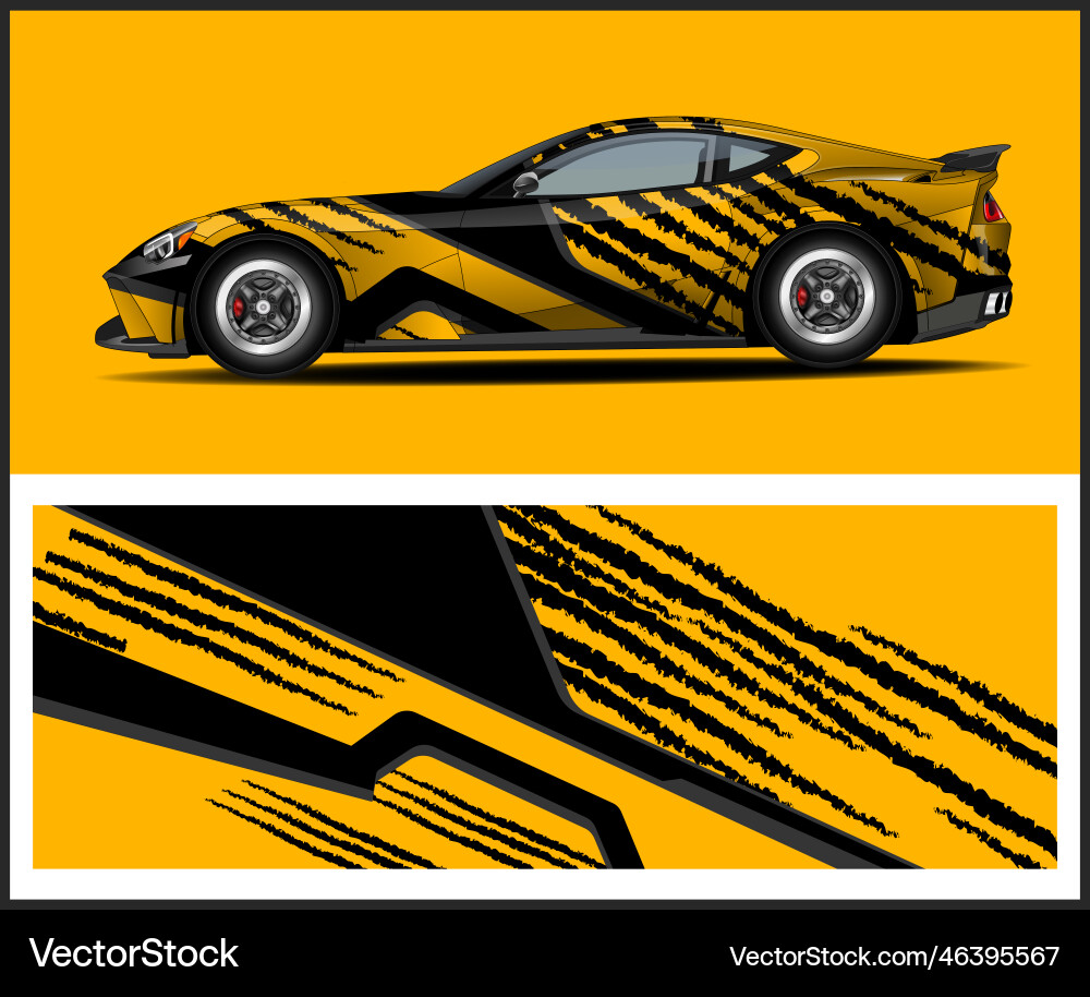 Car graphic vehicle vinyl wrap Royalty Free Vector Image
