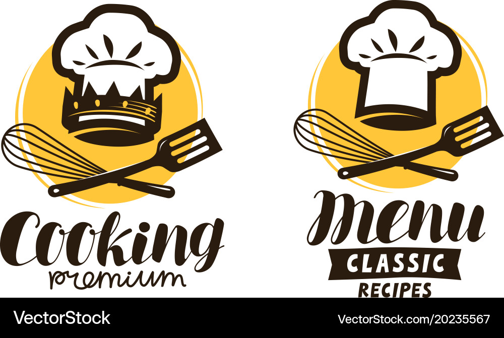 Cooking cuisine logo label for restaurant Vector Image