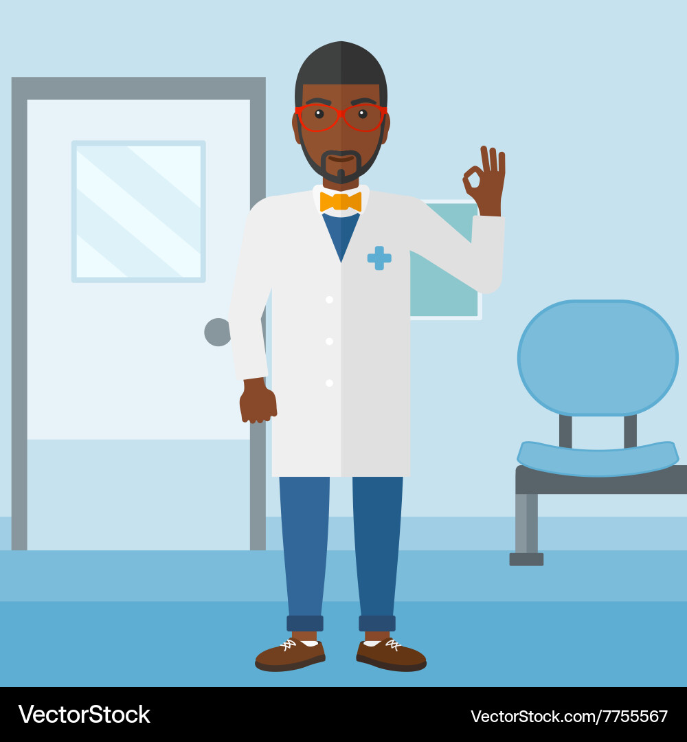 Doctor showing sign ok Royalty Free Vector Image