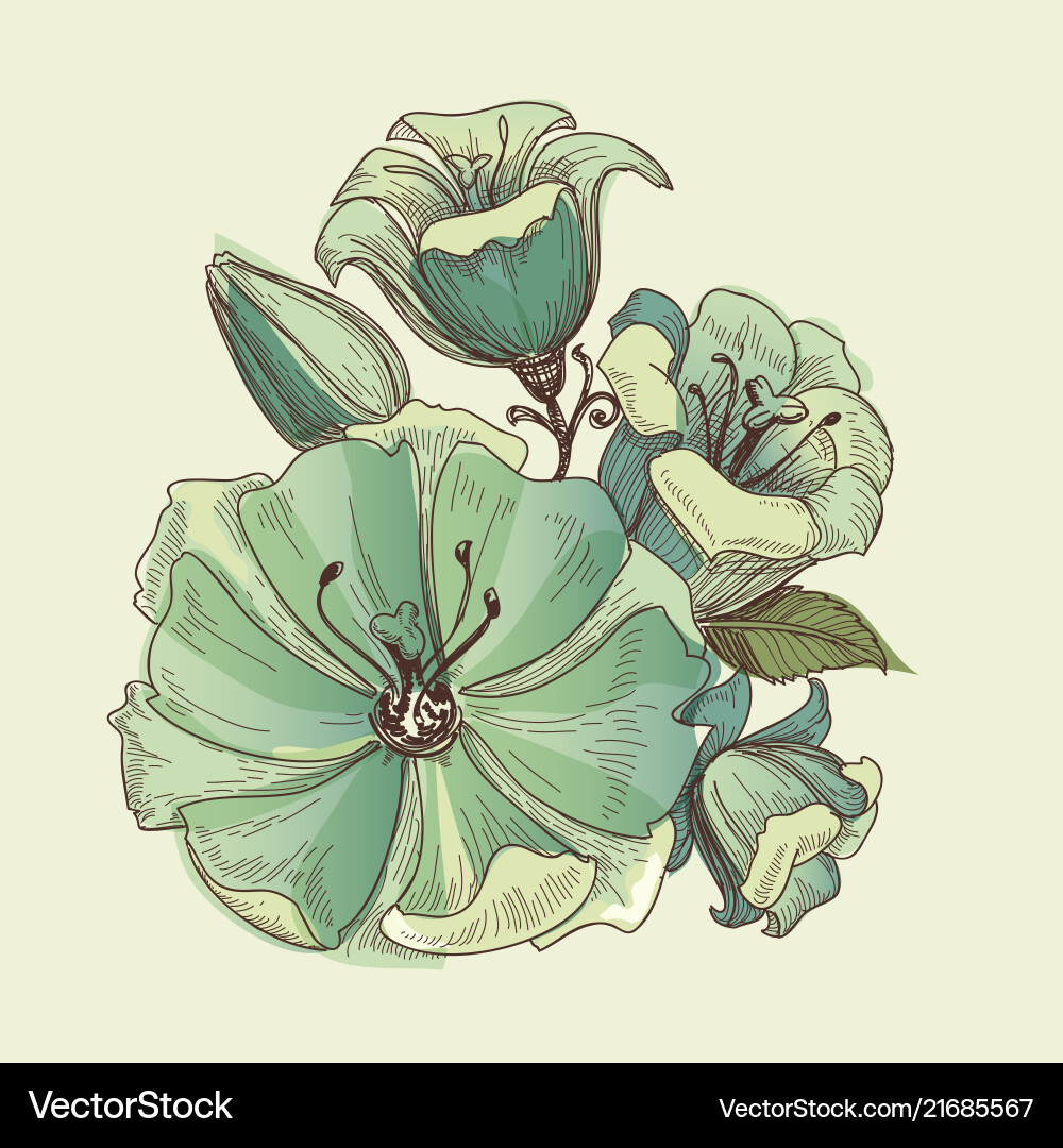 Floral bouquet lilies design Royalty Free Vector Image