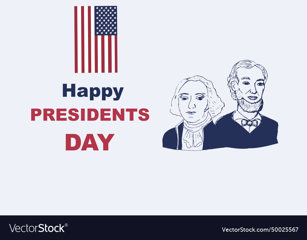 Happy presidents day of united states washingtons Vector Image