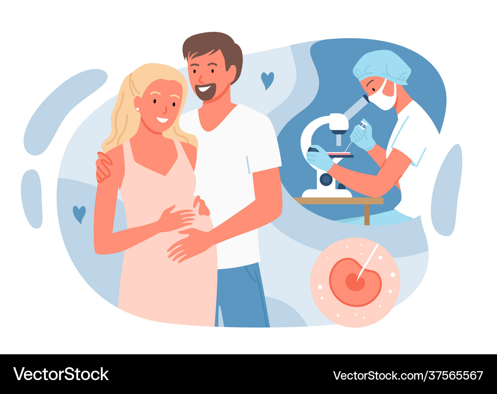 In vitro fertilization with parents people Vector Image