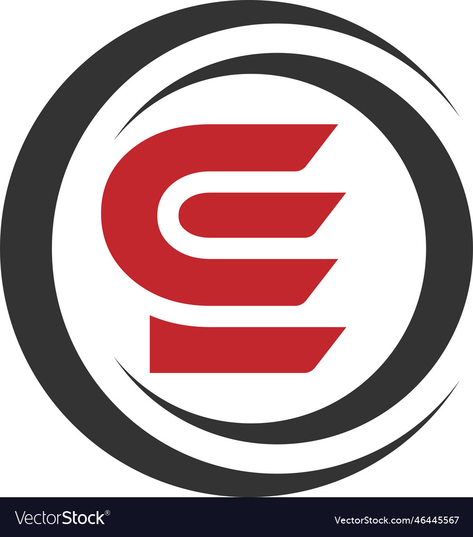 Monogram logo initial letters ce Royalty Free Vector Image