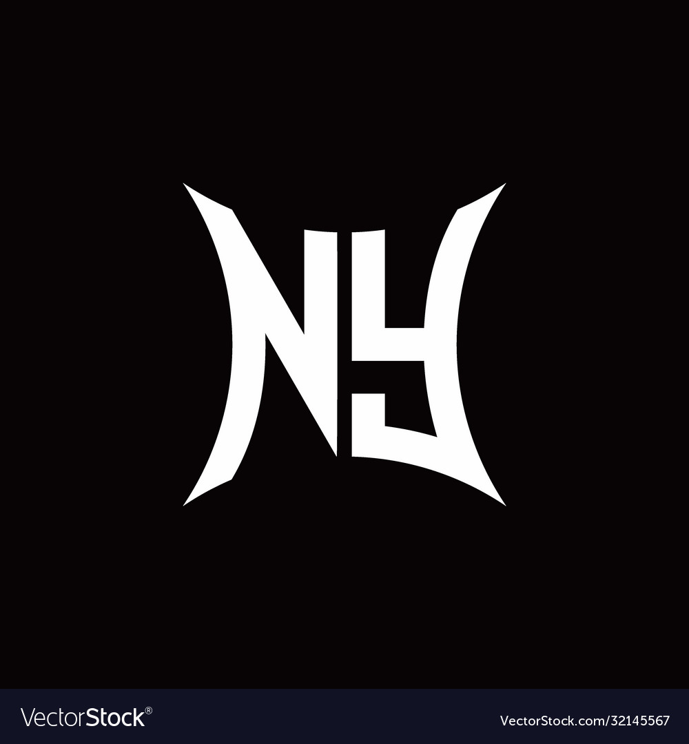 Ny monogram logo with sharped shape design Vector Image