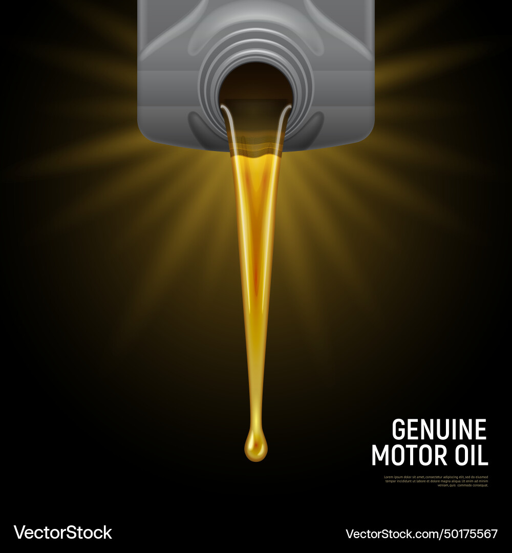 Realistic motor oil black background Royalty Free Vector