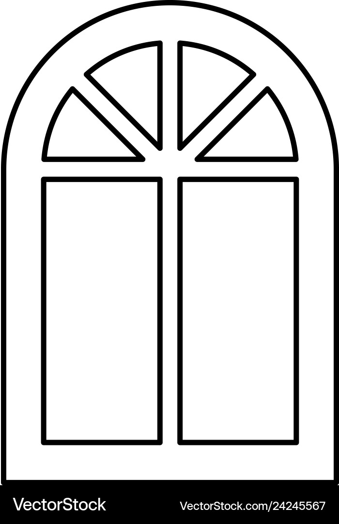 Round Arch Window Frame Royalty Free Vector Image
