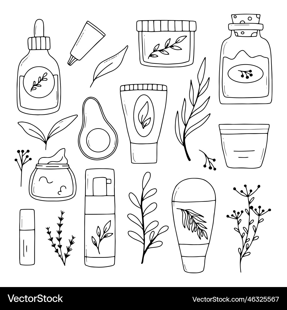 Set of natural cosmetics Royalty Free Vector Image