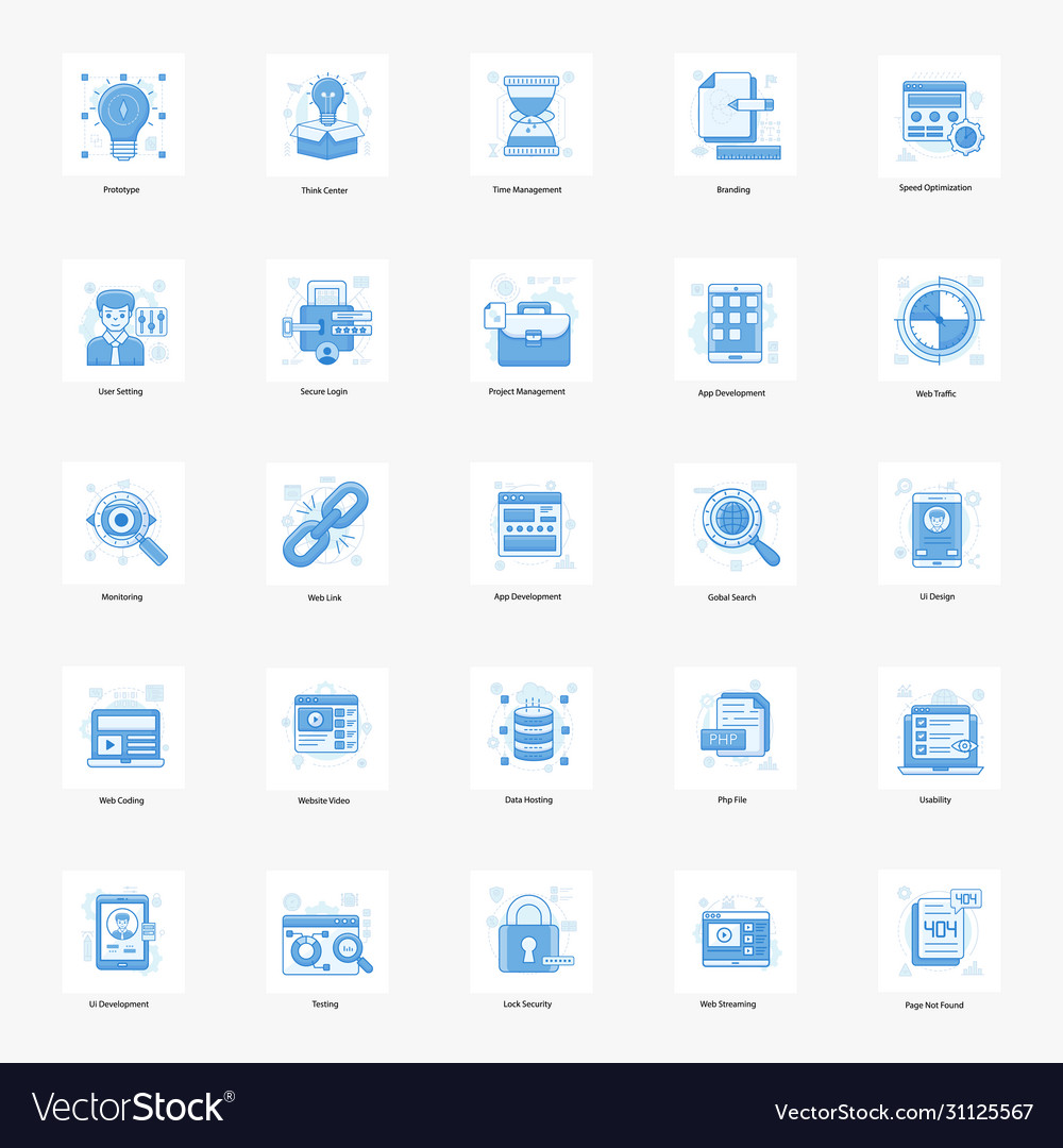 Web development flat pack Royalty Free Vector Image