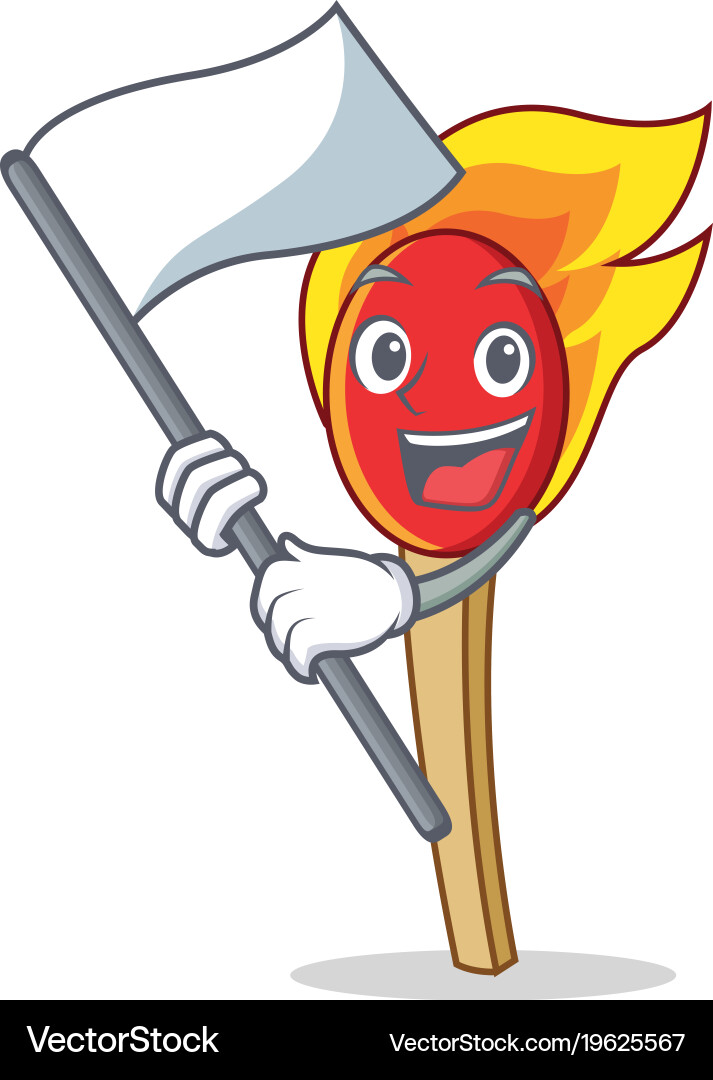 With flag match stick mascot cartoon Royalty Free Vector