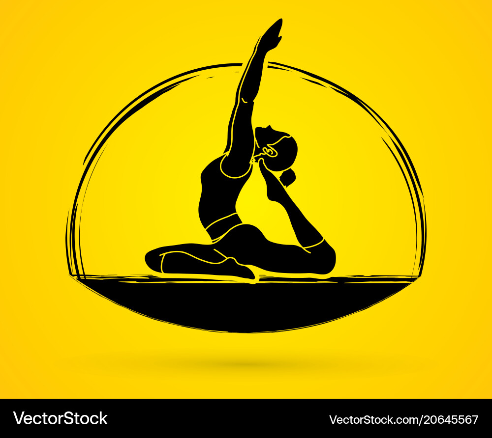 Yoga pose woman training Royalty Free Vector Image