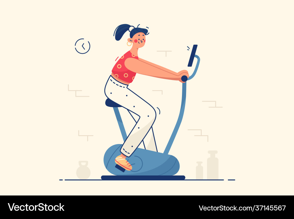 Young woman in gym Royalty Free Vector Image - VectorStock