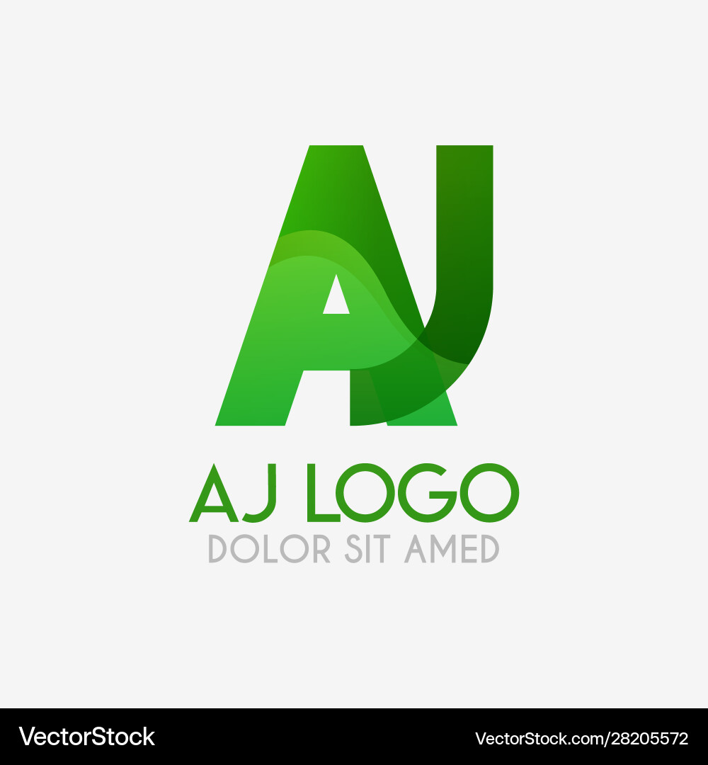 Aj logo with striking colors and gradations Vector Image