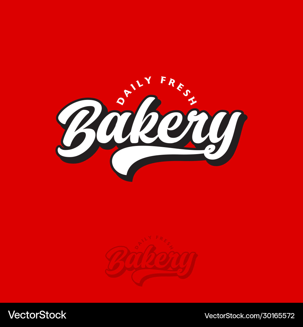 Bakery logo sign beautiful calligraphy sign Vector Image
