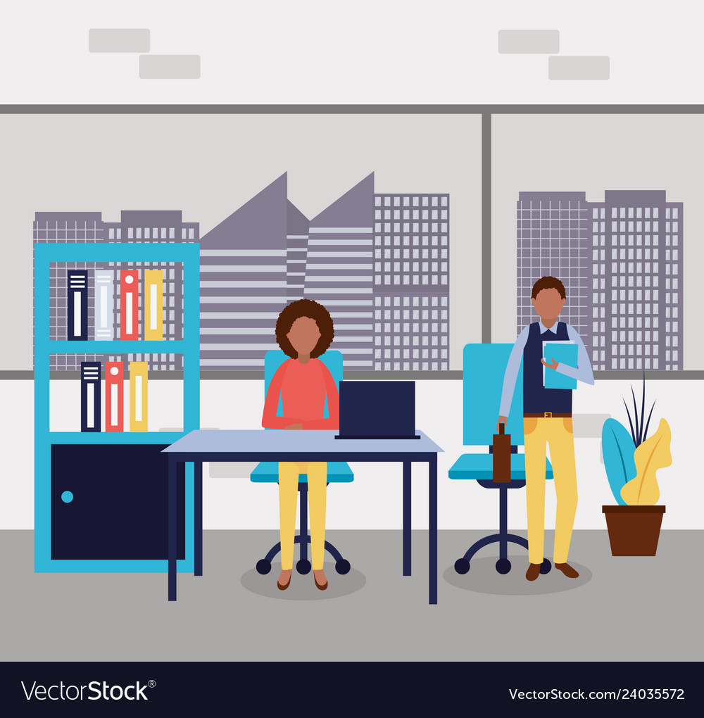 Business people office Royalty Free Vector Image