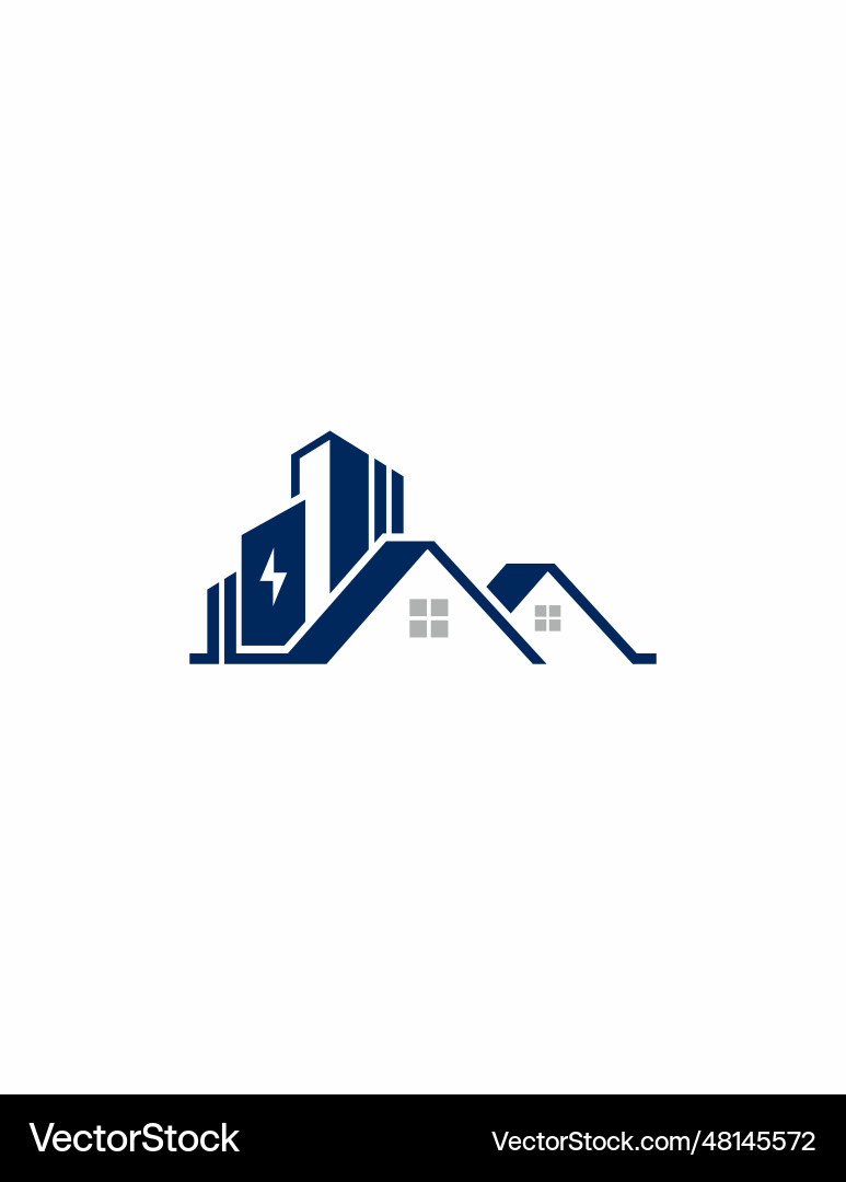 Electric building logo logo design with building Vector Image