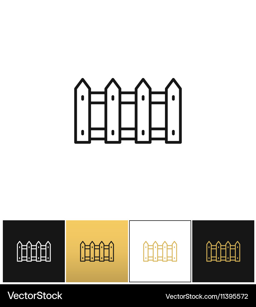 Fence or wood picket line icon Royalty Free Vector Image