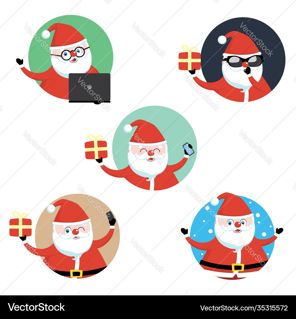 Happy cartoon santa Royalty Free Vector Image - VectorStock