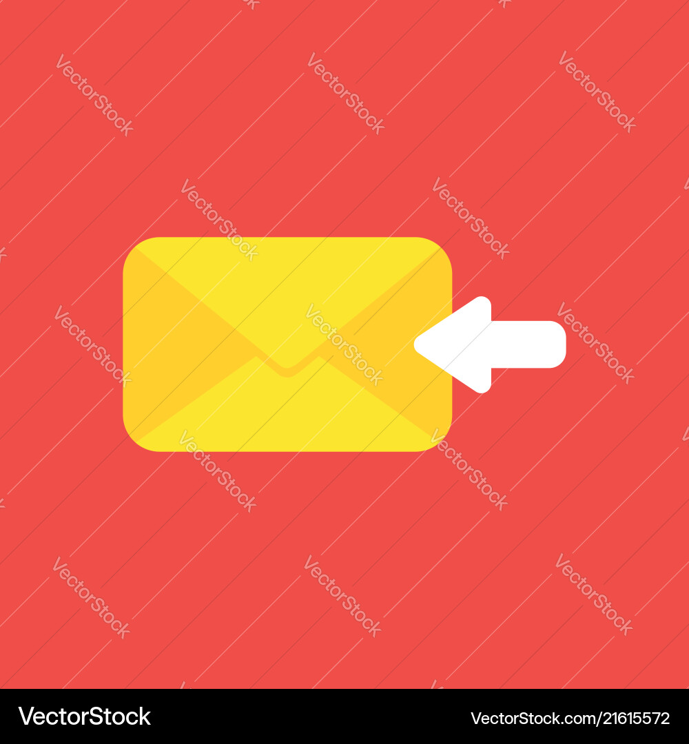 Icon concept of received mail envelope with arrow Vector Image